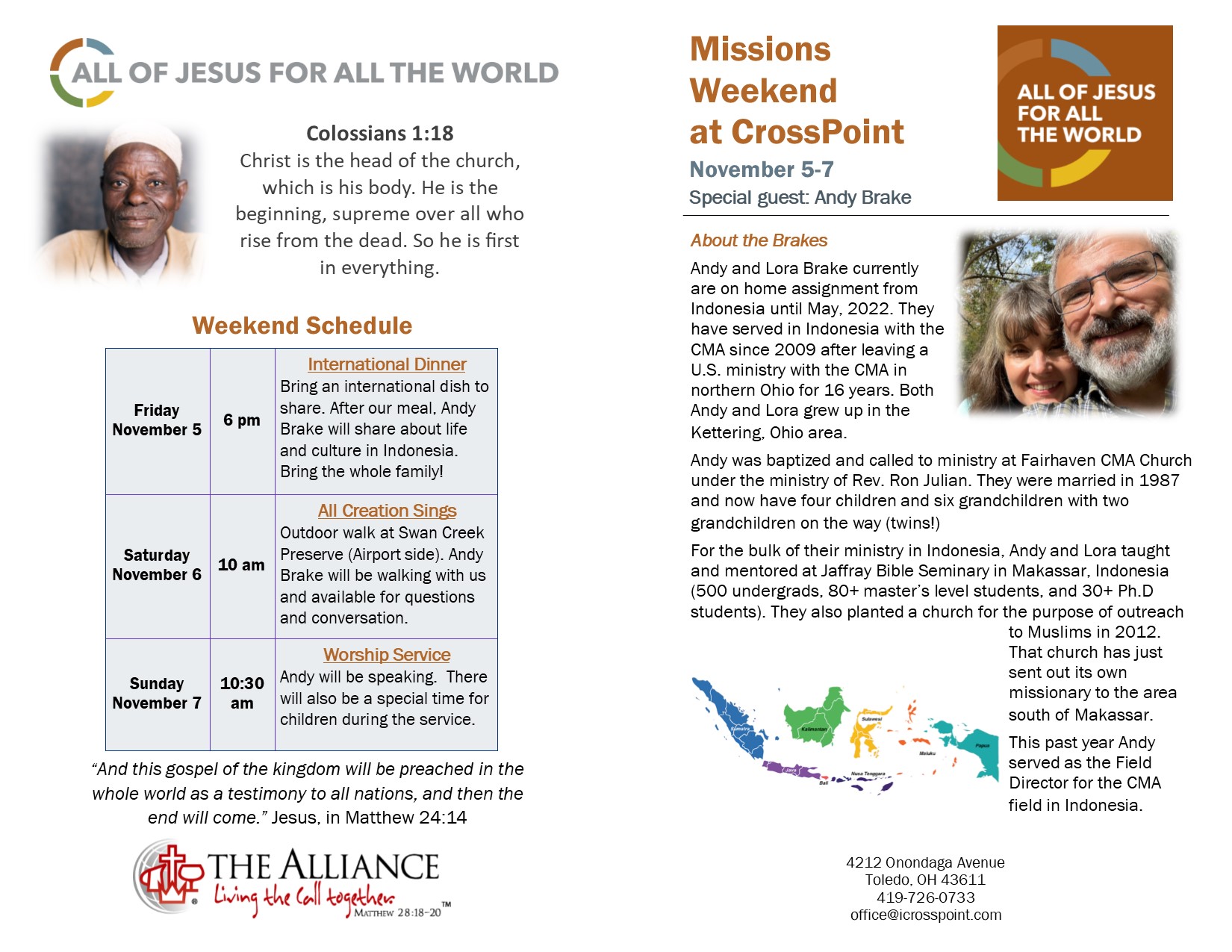 International Weekend with Andy Brake | CrossPoint Community Church